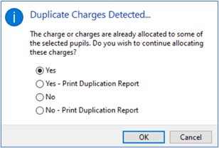 Manage duplicates in the Duplicate Charges report